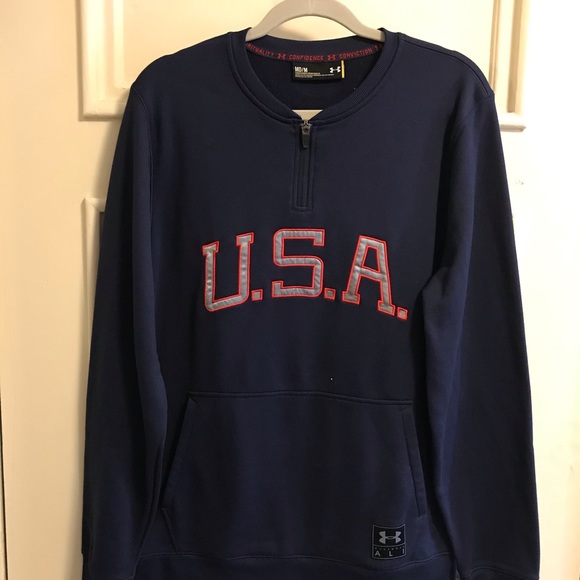Under Armour | Shirts | Mens Medium Under Armour Usa Sweatshirt | Poshmark